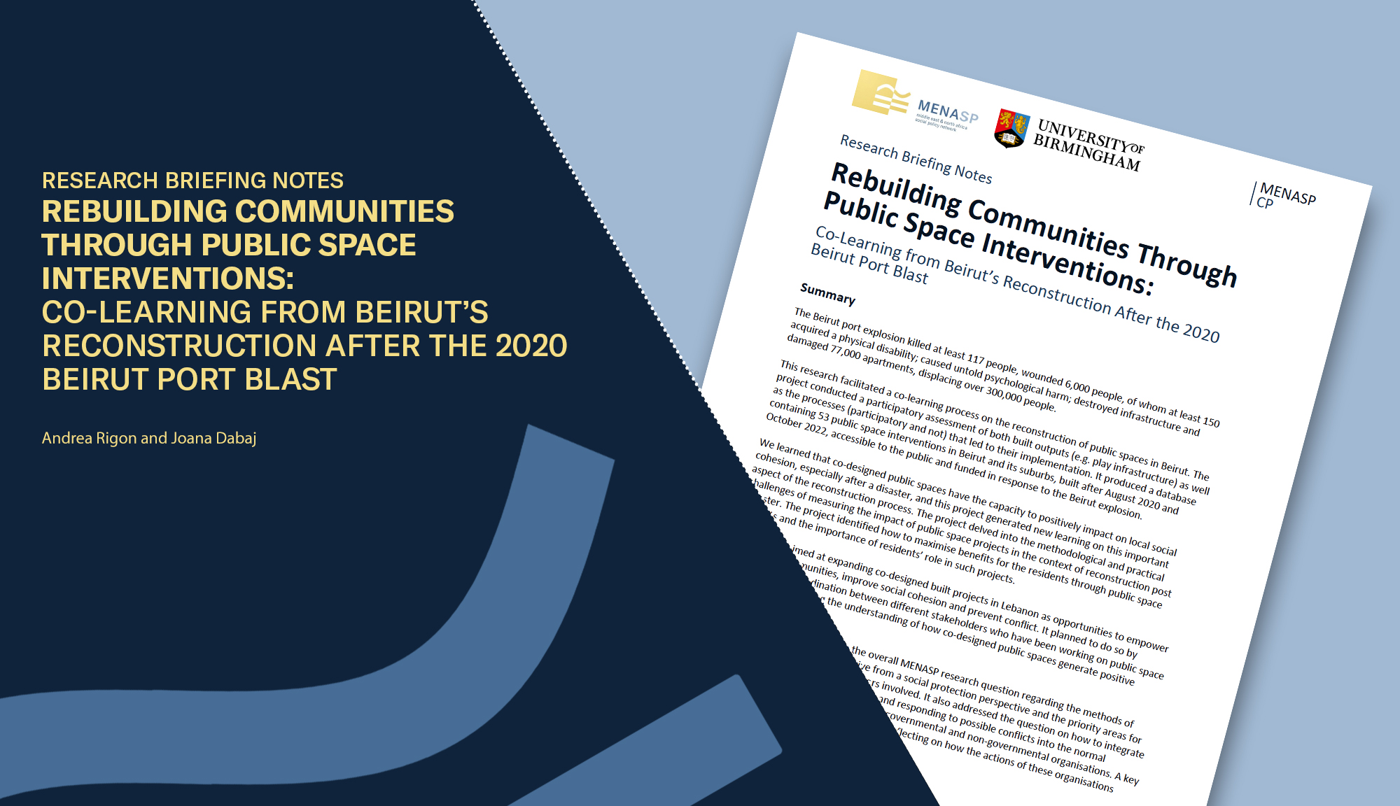 Rebuilding Communities Through Public Space Interventions: Co-Learning ...